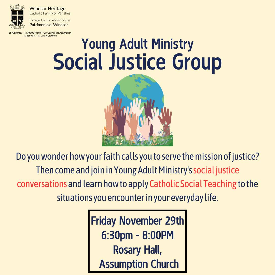 Social Justice Event | Windsor Heritage Catholic Family of Parishes ...
